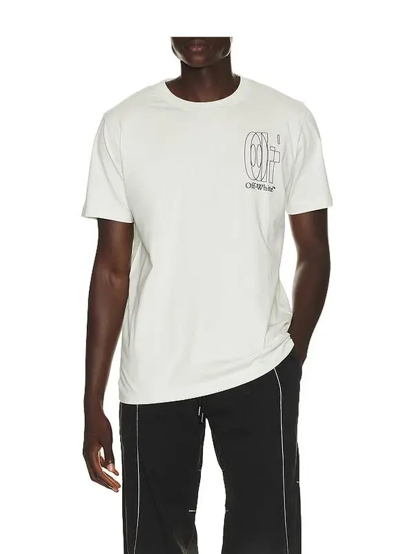 Off-White Double Arrow Slim Tee In White - Bluewash