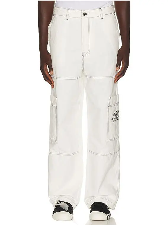 Off-White Script Cargo Pant - White