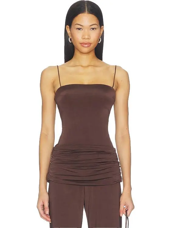 Amanda Uprichard Pippa Top In Brown - Cocoa