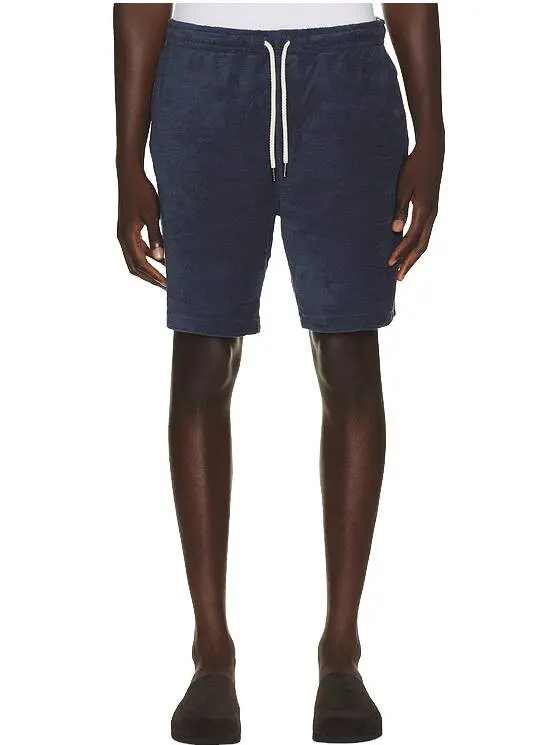 Faherty Brand Cabana Towel Terry Sweatshort - Deep Navy
