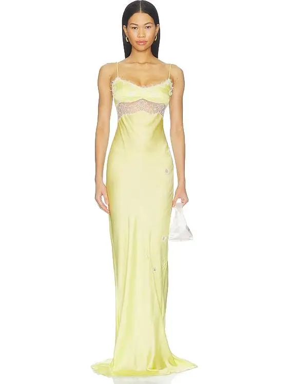 ASTA RESORT Arlette Hand Beaded Dress In Green - Pistachio