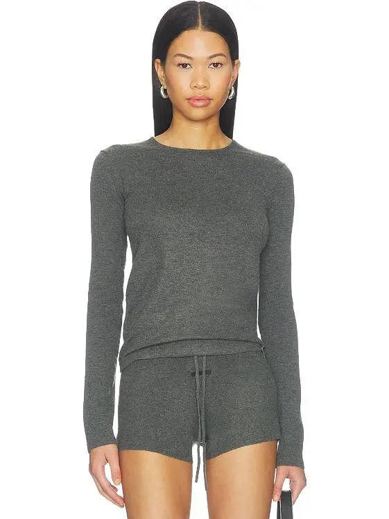 Fear Of God Slim Long Sleeve Tee In Grey - Iron Grey