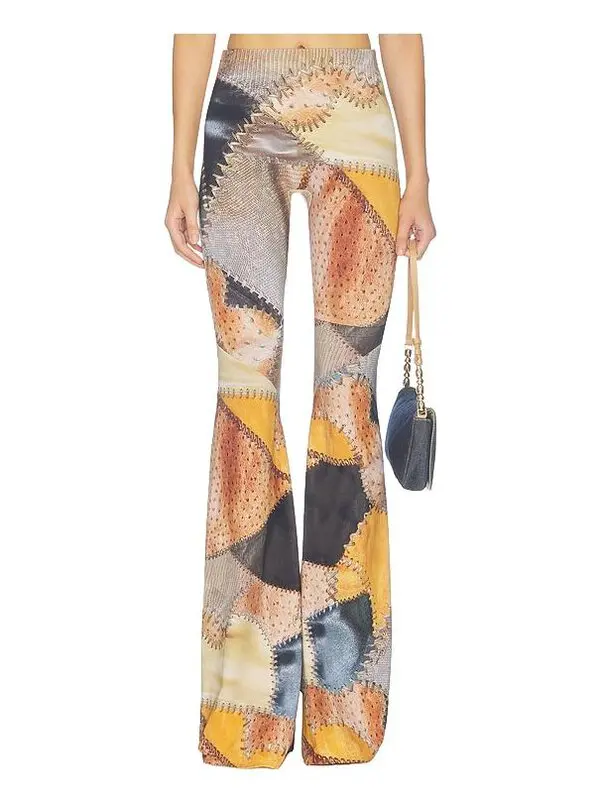 Roberto Cavalli Trousers In Multi - Leather