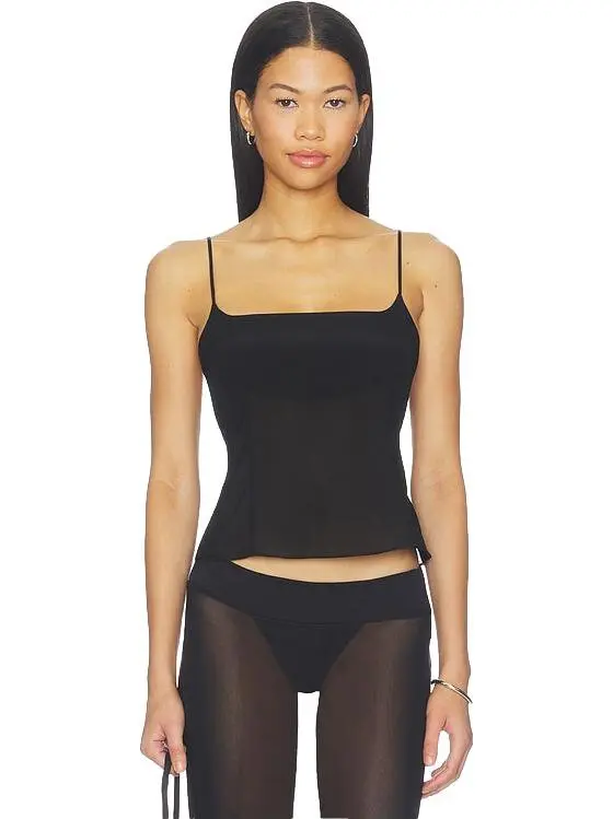 ST. AGNI Stretch Silk Cami - Black