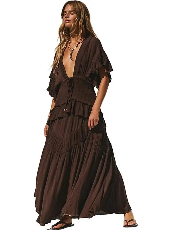 Free People Camilla Maxi Dress - Double Espresso