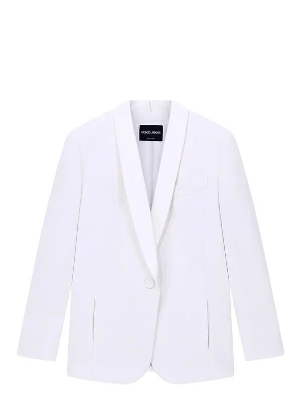 Giorgio Armani Silk Cady Tuxedo Jacket With Satin Shawl Collar - White