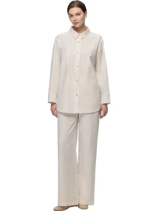 JUANA Lyricist Natural High Rise Pull-on Wide Leg Pants - White