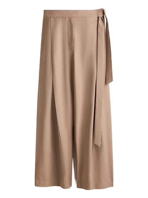 H&m Tie-detail Twill Pants - Beige