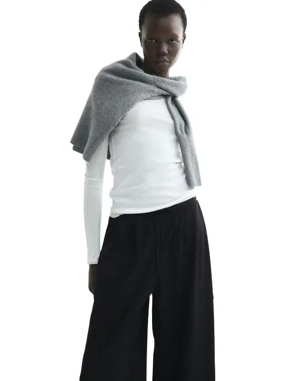 H&m Pleated Wide-leg Drawstring Pants - Black