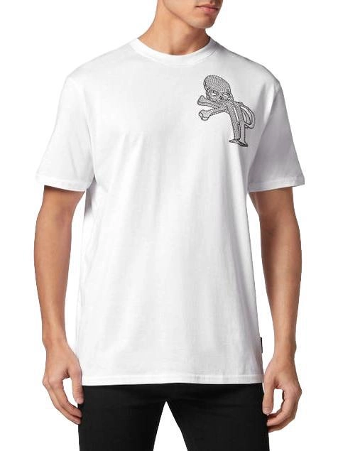 Philipp Plein T-shirt Round Neck Ss Wire Frame - White