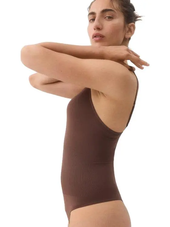 H&m Seamless Light Shape Bodysuit - Dark Brown