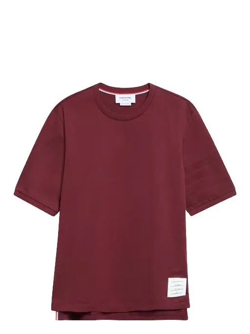 Thom Browne 4-bar Cotton T-shirt - Burgundy