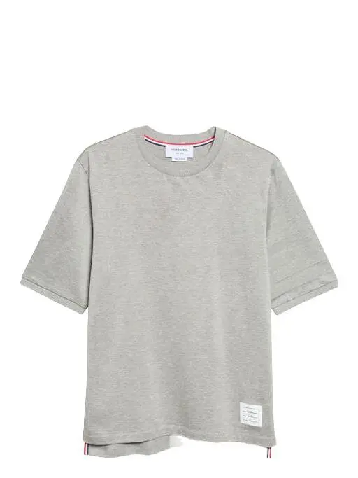 Thom Browne 4-bar Cotton T-shirt - Light Grey