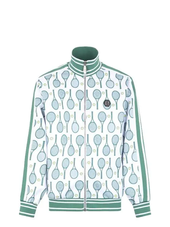 Philipp Plein All-over Tennis Graphic Track Jacket - White