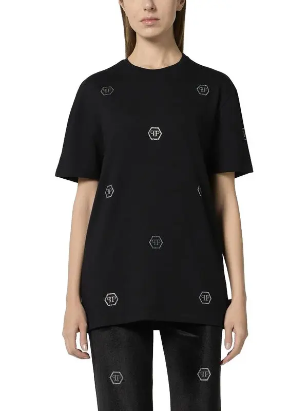 Philipp Plein Crystal Monogram T-shirt - Black