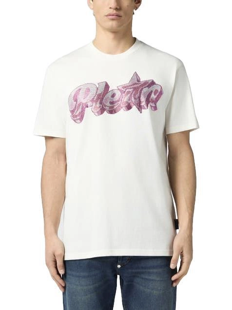 Philipp Plein Round Neck T-shirt Gummy Plein Stones - Offwhite