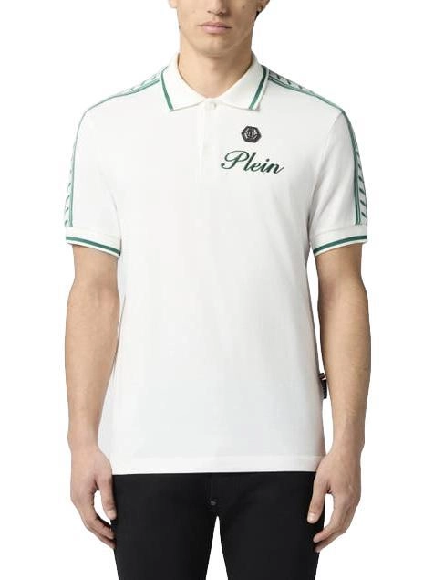 Philipp Plein Piquet Polo T-shirt Plein Tennis - Offwhite