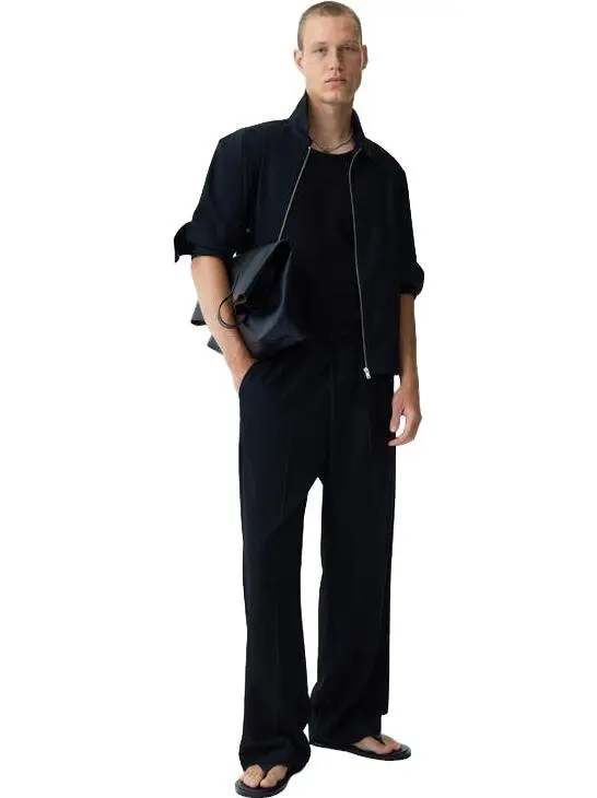 H&m Loose-fit Pleated Trousers - Black