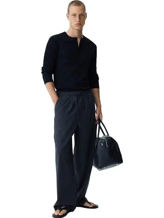 H&m Loose-fit Pleated Trousers - Dark Gray