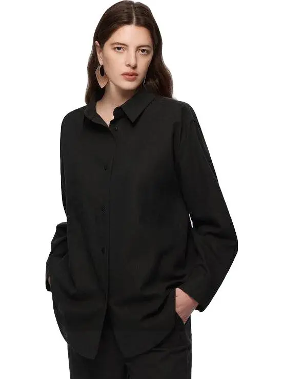 JUANA Lyricist Natural Oversized Shirt - Black