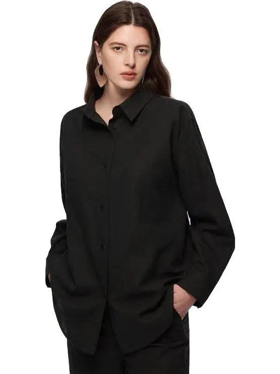 JUANA Lyricist Natural Oversized Shirt - Black