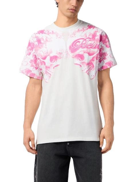 Philipp Plein Round Neck T-shirt Ceramic Skulls - White