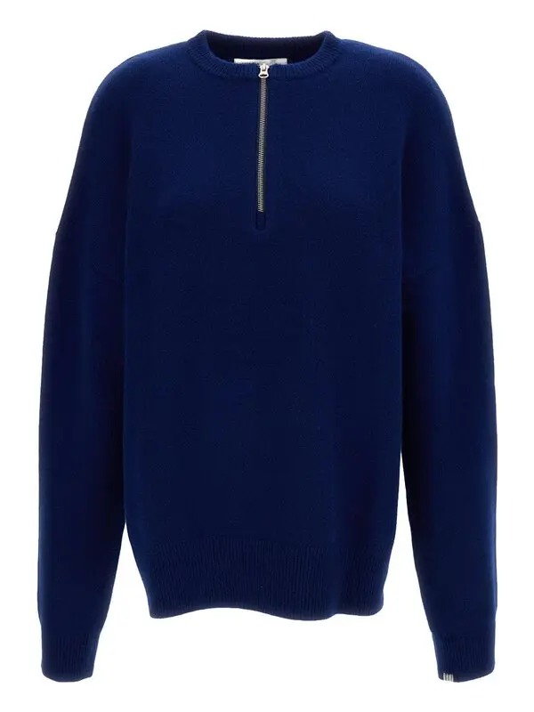 Extreme Cashmere N.496 Crew Neck Zip Sweater - Blu
