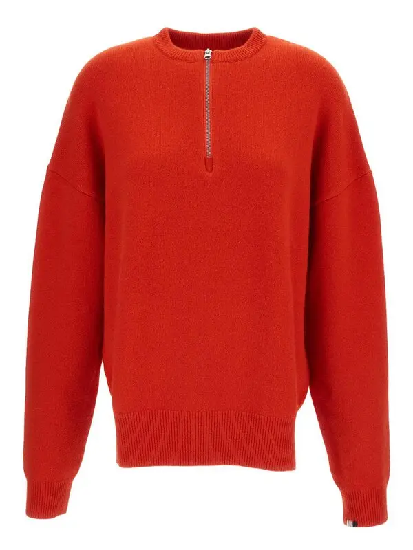 Extreme Cashmere Sweater With Half-zip Neckline - Red