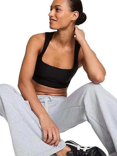 Victoria's Secret Vsx New Essential Square-neck Longline Sports Bra - Print