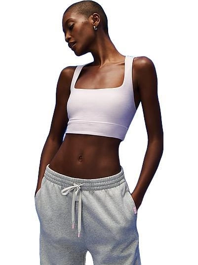 Victoria's Secret Vsx New Essential Square-neck Longline Sports Bra - Print