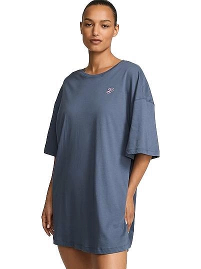 Victoria's Secret 100% Cotton Oversized Sleep Tee - Blue