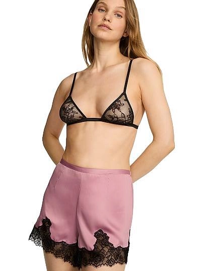 Victoria's Secret Very Sexy Satin & Rose Lace Short - Pink