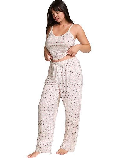 Victoria's Secret Pointelle Rib Tank & Pant Set - Floral