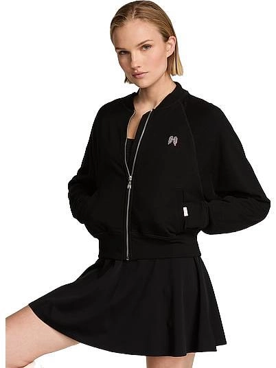 Victoria's Secret Angel Essentials Off-duty Terry Bomber Jacket - Black