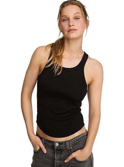 Victoria's Secret Angel Essentials Ribbed Racerback Tank - Black