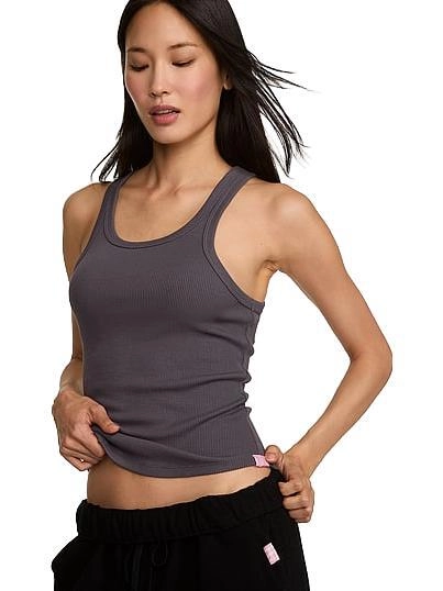 Victoria's Secret Angel Essentials Ribbed Racerback Tank - Grey