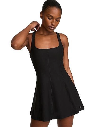 Victoria's Secret Vsx Essential Square-neck Flare Dress - Print