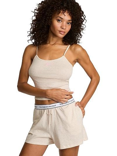 Victoria's Secret 100% Cotton Cami & Short Set - Beige