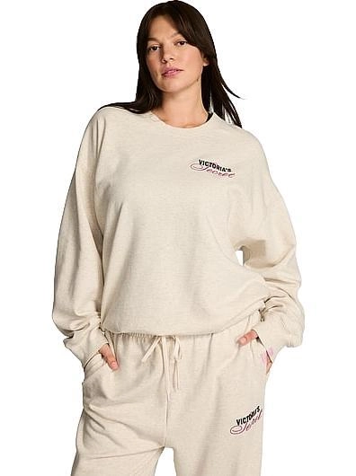 Victoria's Secret Angel Essentials Iconic Fleece Crewneck Sweatshirt - Beige