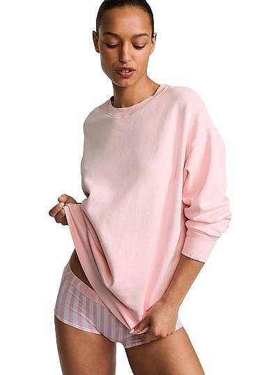 Victoria's Secret Angel Essentials Iconic Fleece Crewneck Sweatshirt - Pink
