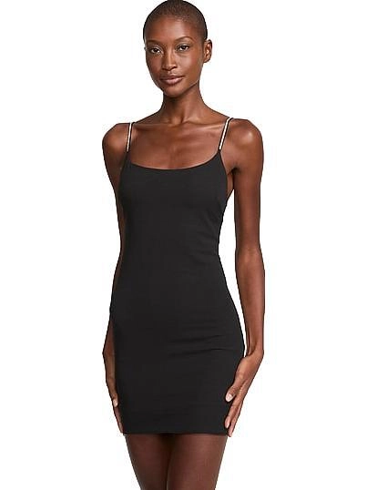 Victoria's Secret Very Sexy Shine Strap Push-up Slip Dress - Black