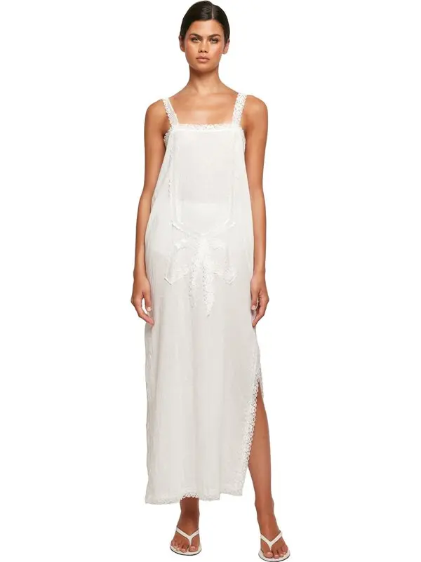 SWF Sheer Lace Trim Midi - Milk Light