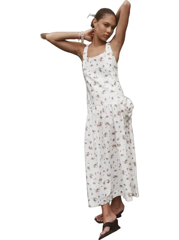 SWF Rosette Drop Waist Midi Dress - Soft Archive