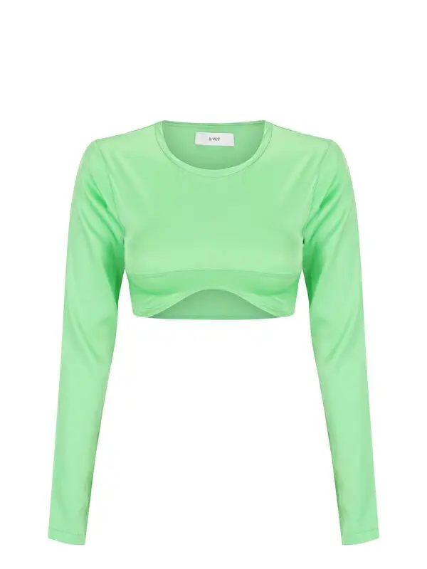 SWF Sculpted Long Sleeve Crop - Sunlit Moss