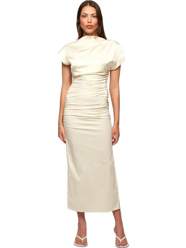 SWF Ruched High-neck Midi - Lemon