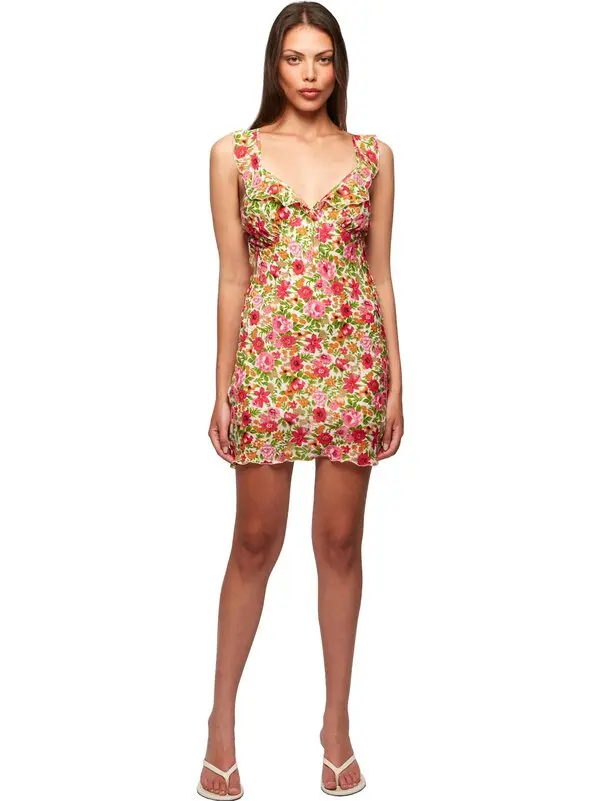 SWF Silk Ruffle Mini Dress - Field