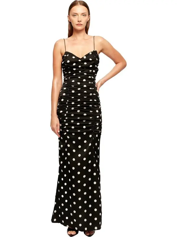SWF Ruched Slip Maxi Dress - After Hours Dot