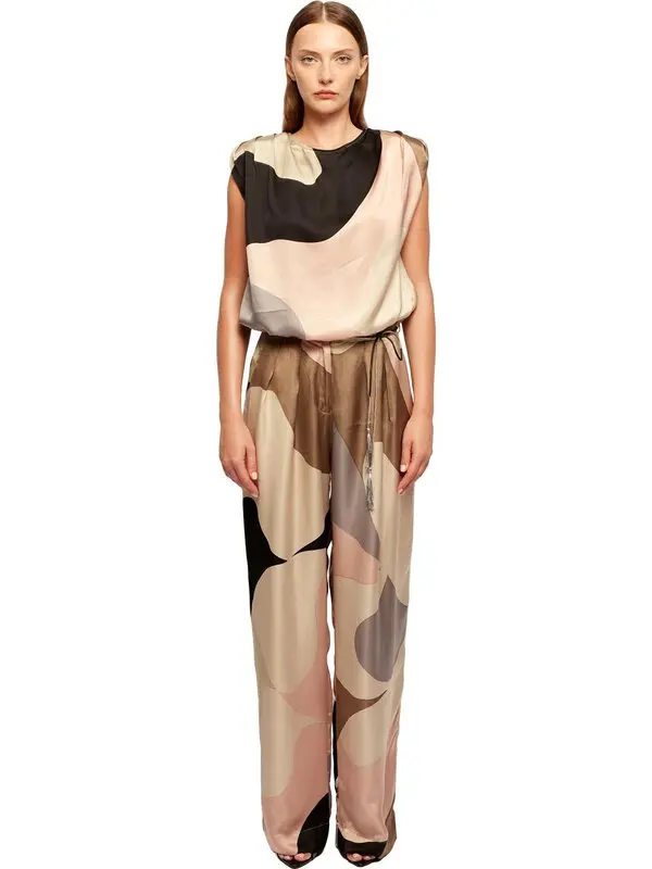 SWF Structured Shoulder Top - Blurred Bloom