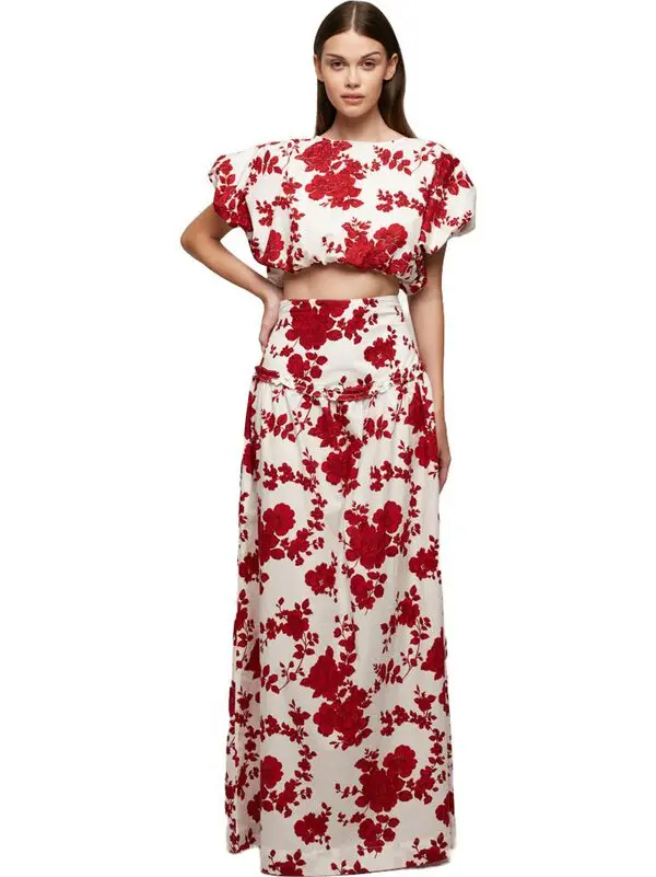 SWF Crop Tee - Red Veil