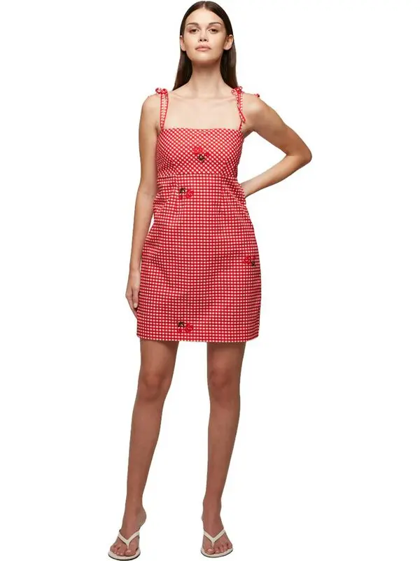 SWF Sleeveless Square Neck Midi Dress - Petal Check